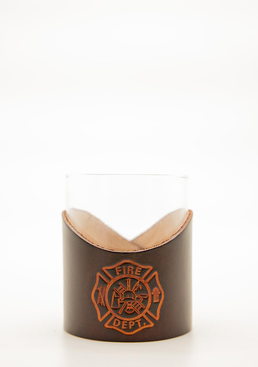 Leather Rocks Glass - Fire Department - Etsy