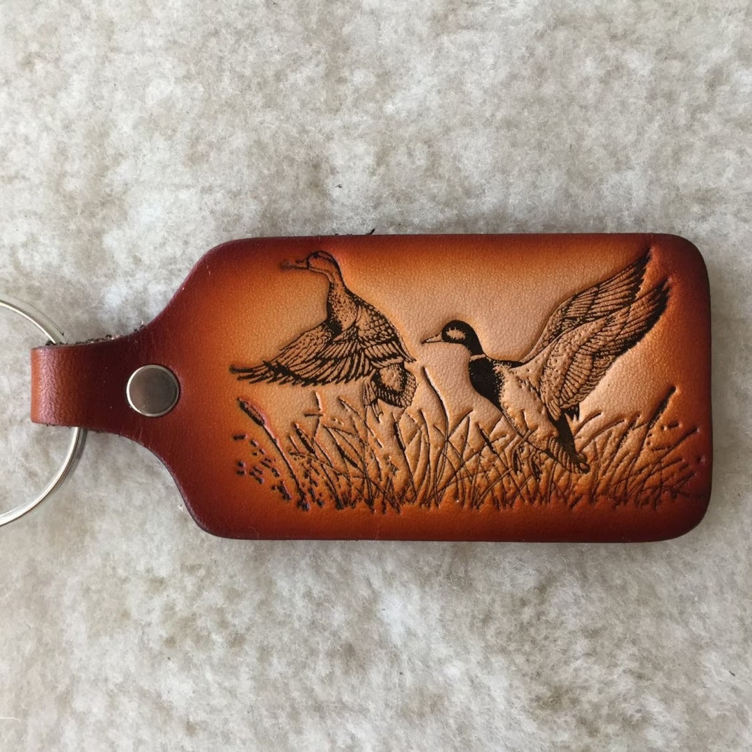 Handmade Leather Duck Key Tag - Etsy