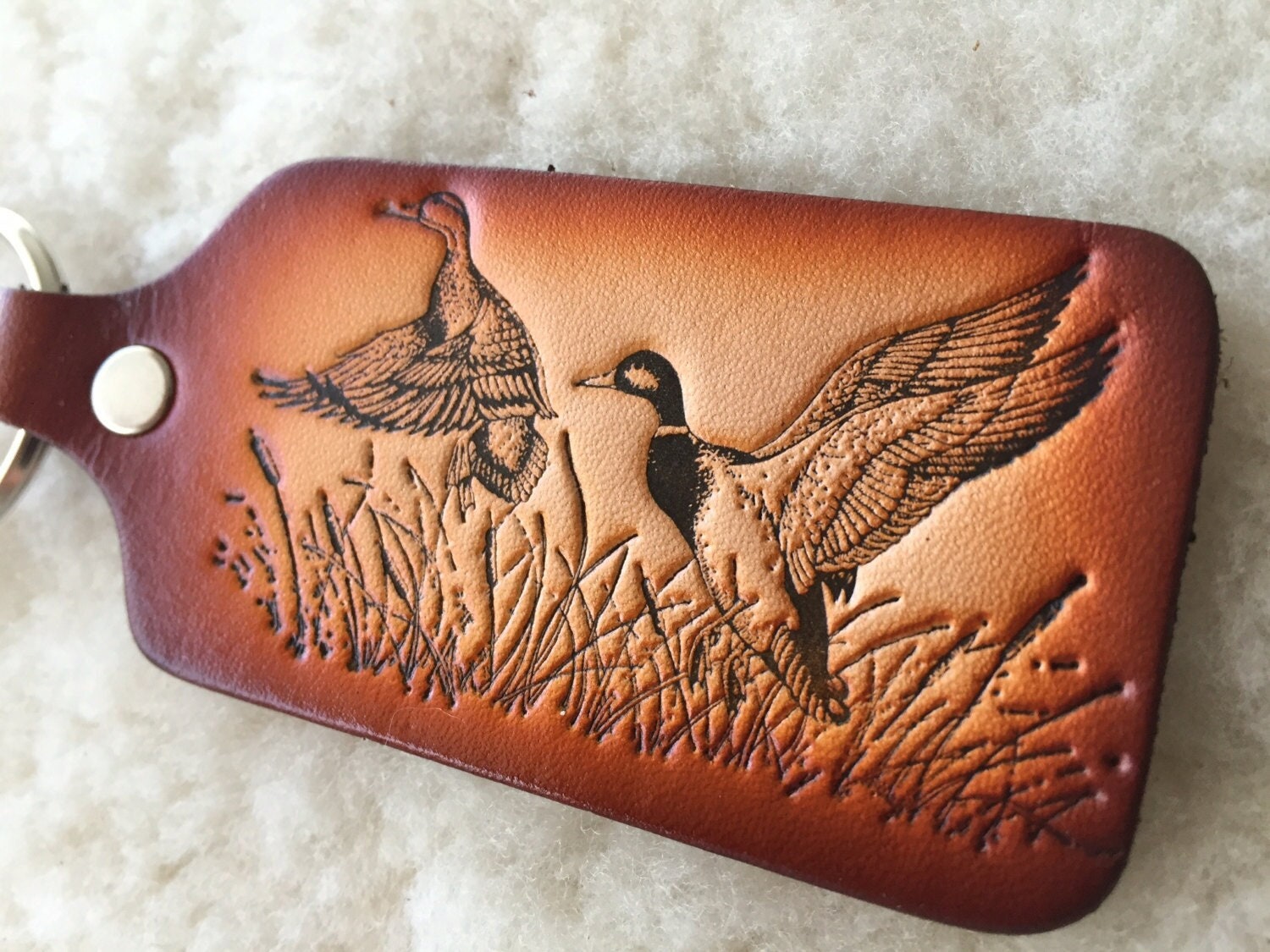 Handmade Leather Duck Key Tag - Etsy