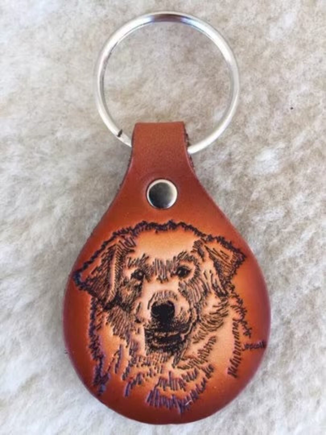 Handmade Leather Great Pyrenees Key Tag - Etsy