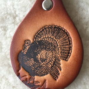 Handmade Leather Turkey Key Tag - Etsy