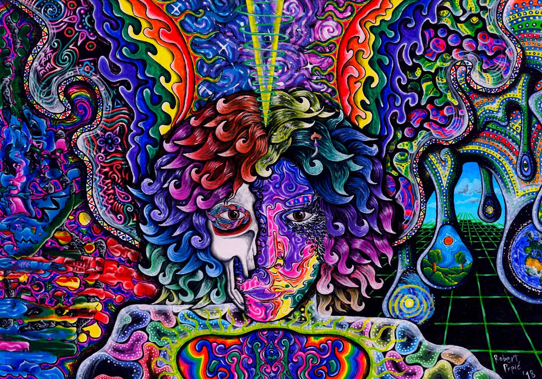 Psychedelic Color Changing Lenticular Print Schizoid - Etsy