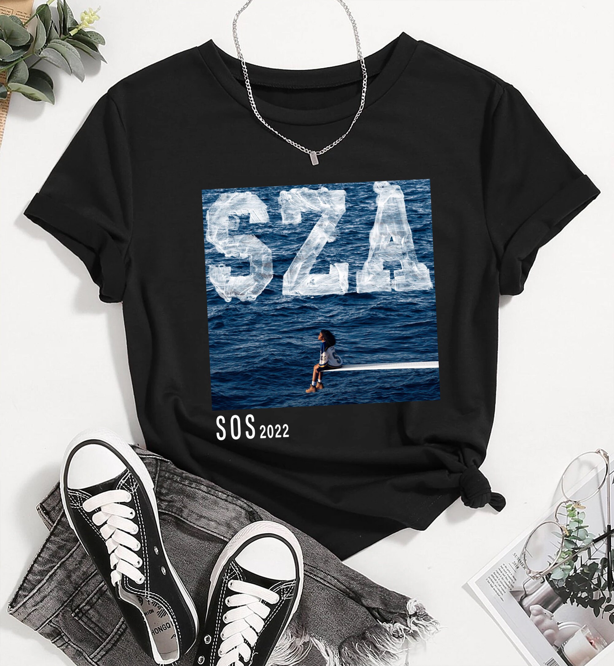 Sza SOS T Shirt, R&B Tee , Vintage Y2K Style Sos Graphic T-shirt sold ...