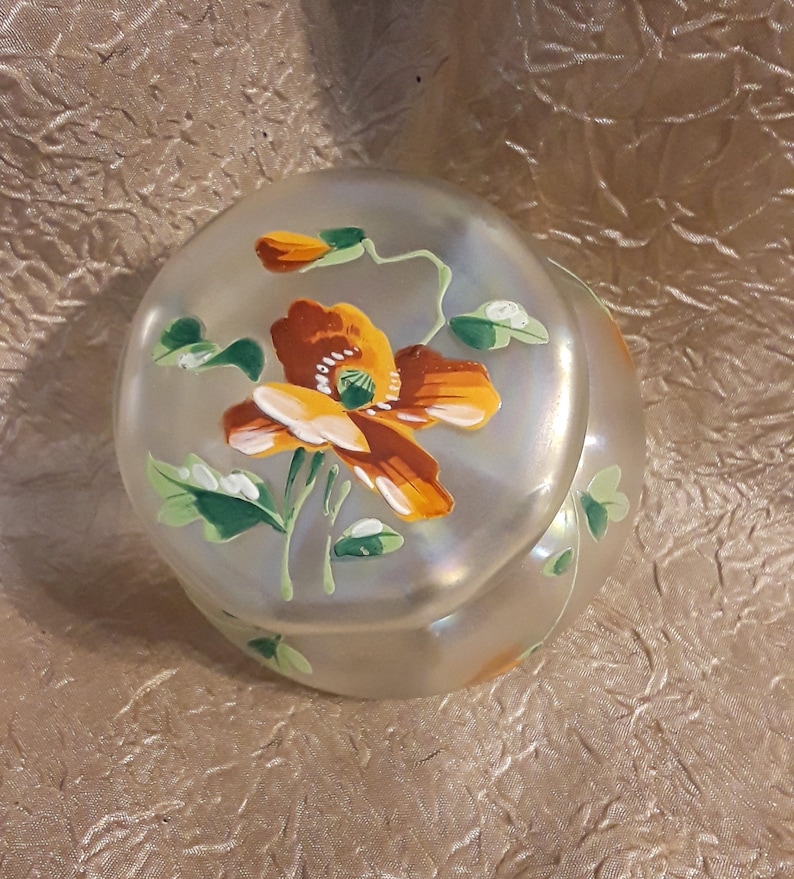 Antique Victorian Puff Box Bohemian Glass Hinged Puff Powder | Etsy