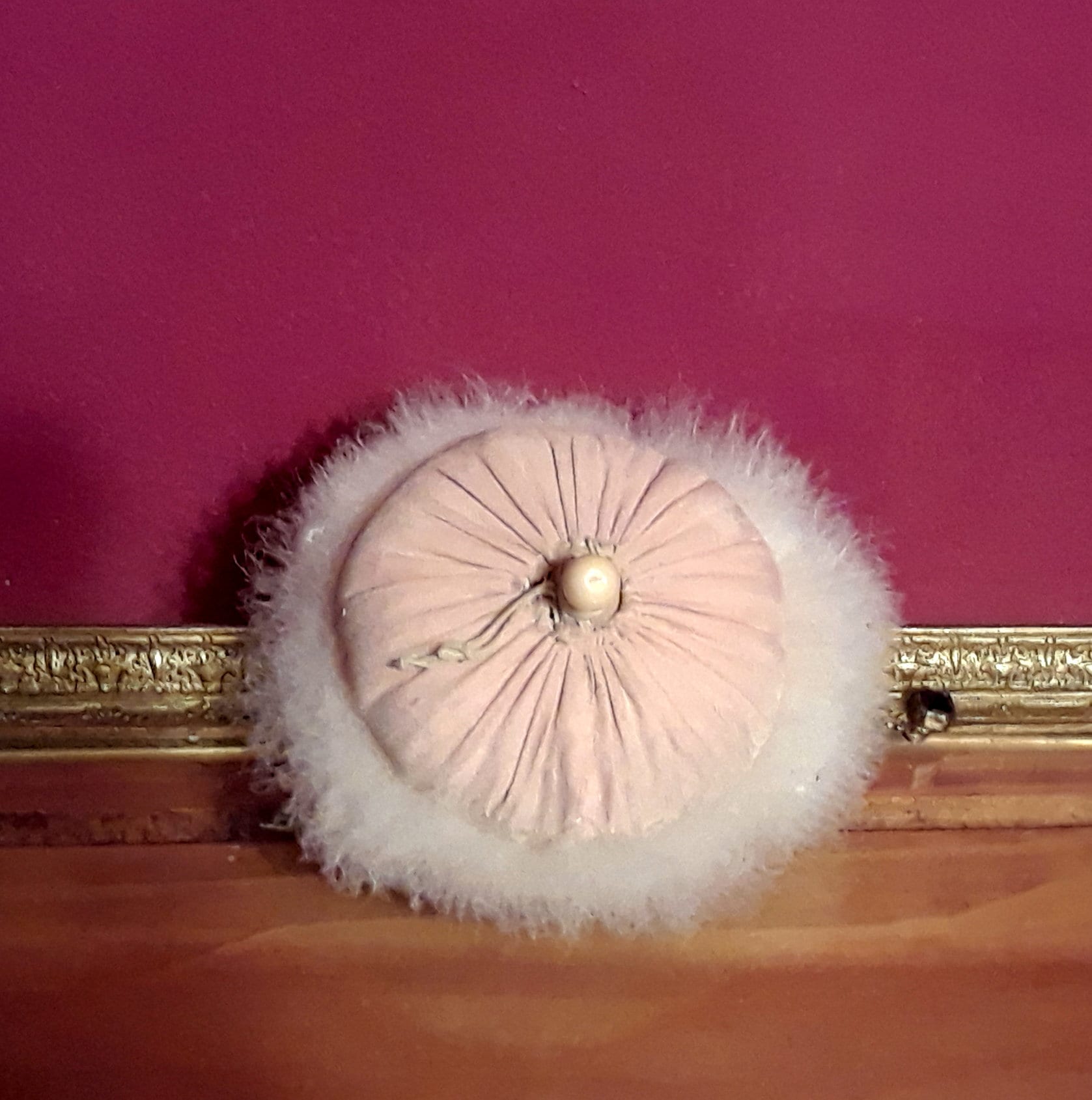 Antique Victorian Powder Puff Swansdown Feather 3 Pink Silk Cygne ...