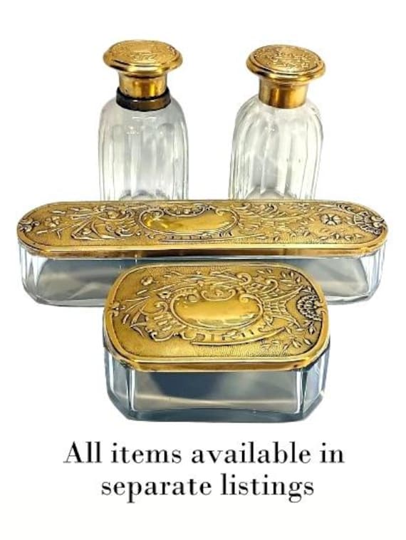 Antique WMF Vanity Jar Victorian Cut Crystal 1880s Br… - Gem