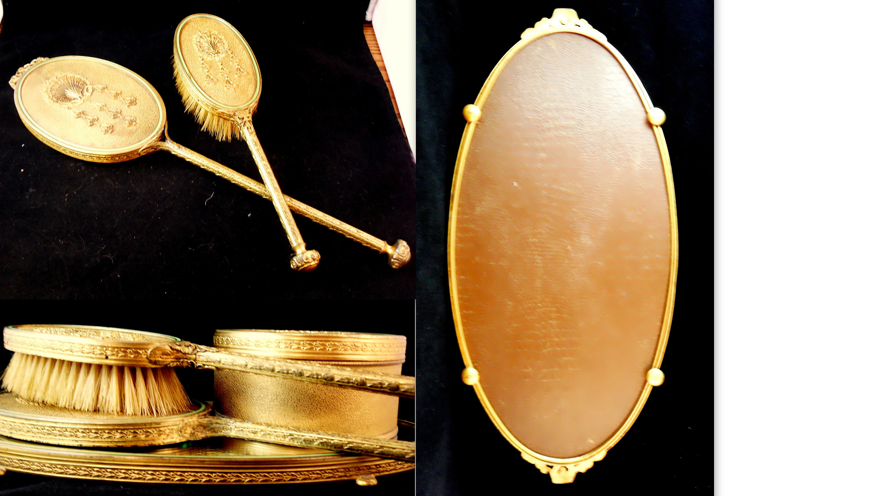 Antique Apollo Studios Vanity Set: 1920s Art Deco, Gilded Metal - Etsy