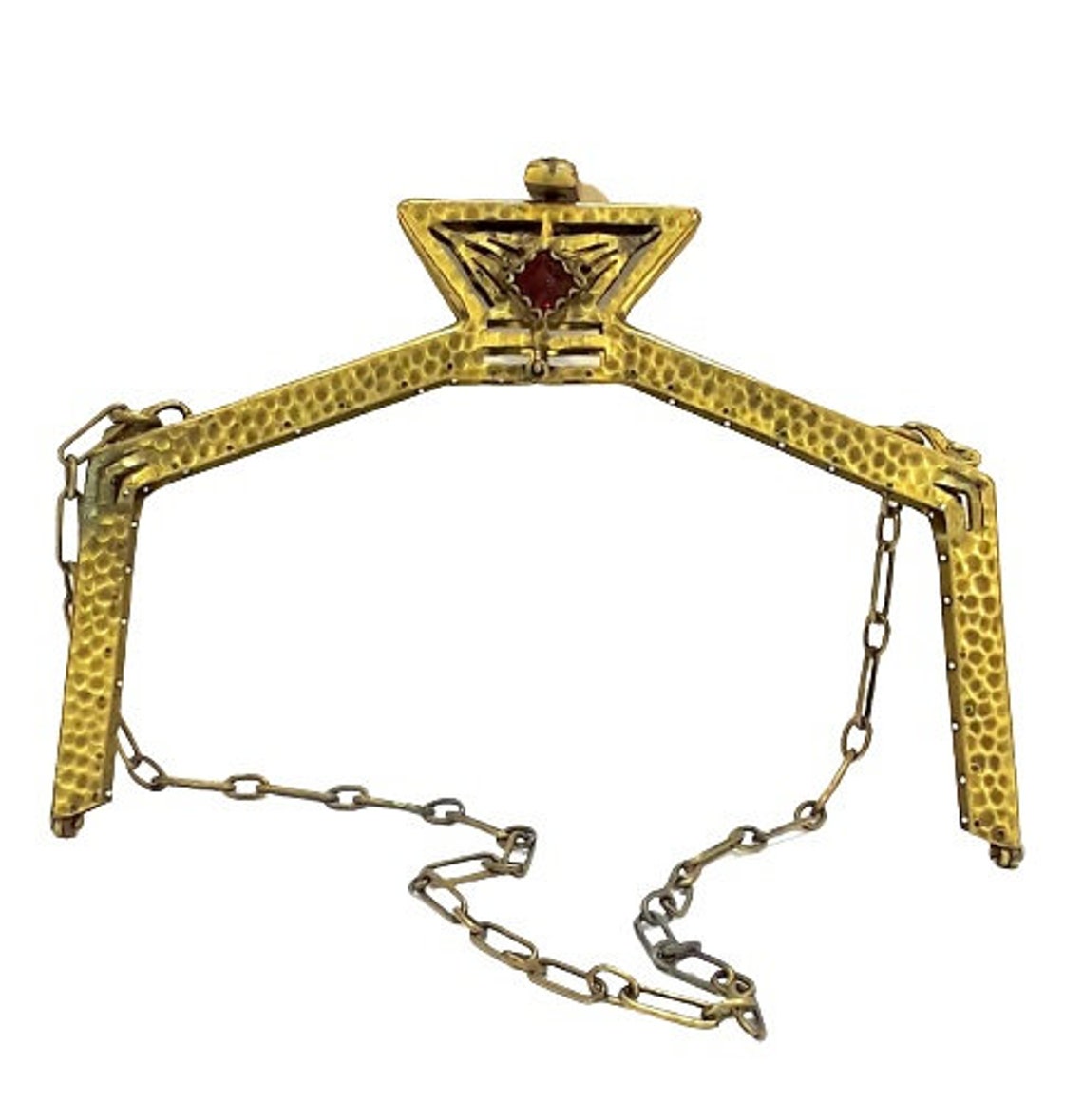Antique Trinity Plate Purse Frame, Brass With Red Glass Jewels - Etsy
