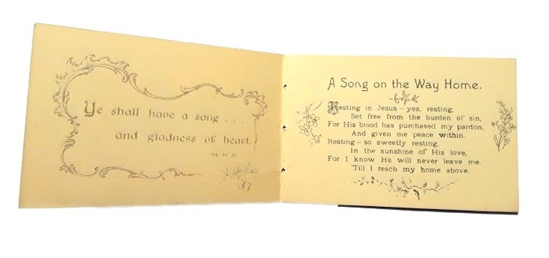 Antique Victorian Religious Poem Booklet Chromolithograph Eight Pages ...