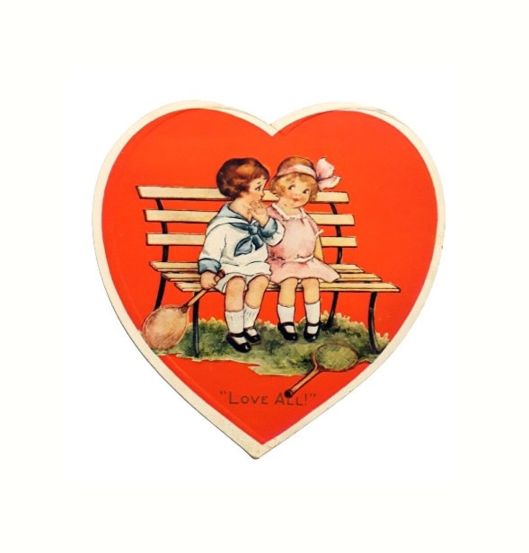 Antique Victorian Valentine Card Heart Shape Embossed Paper Romantic ...