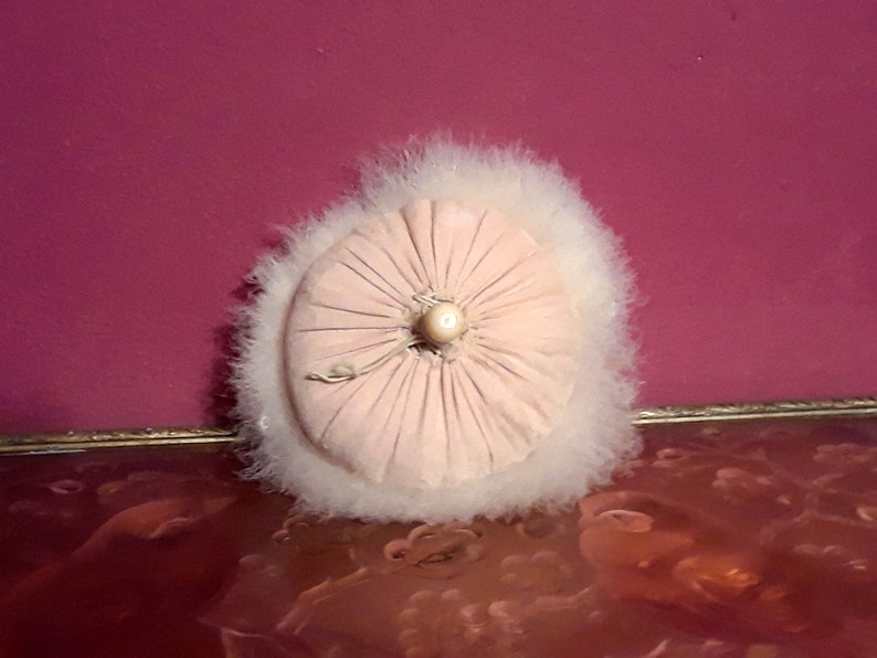 Antique Victorian Powder Puff Swansdown Feather 3 Pink Silk Cygne ...