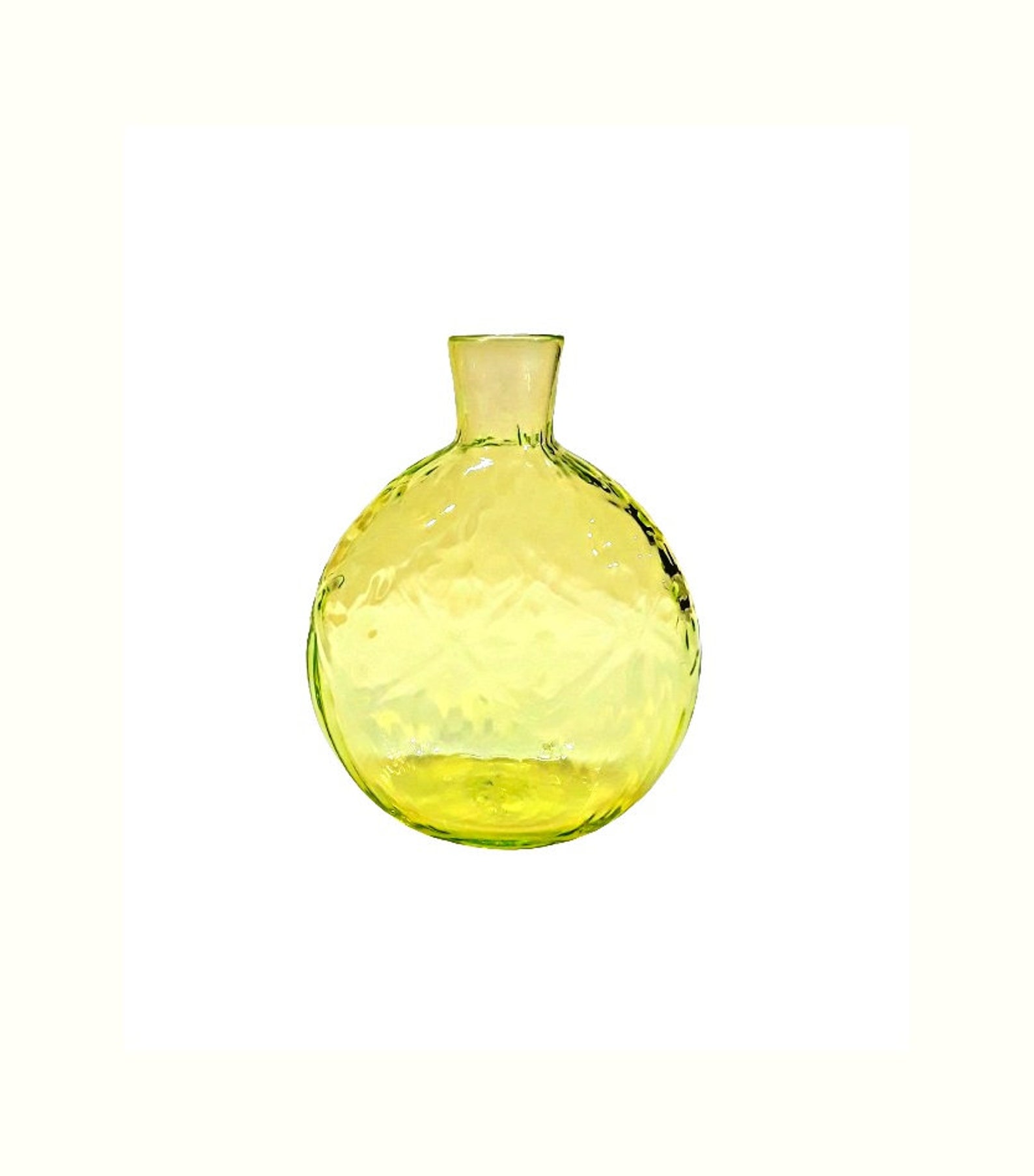 Antique Vaseline Glass Daisy Diamond Flask Pocket Bottle Not Marked MMA ...