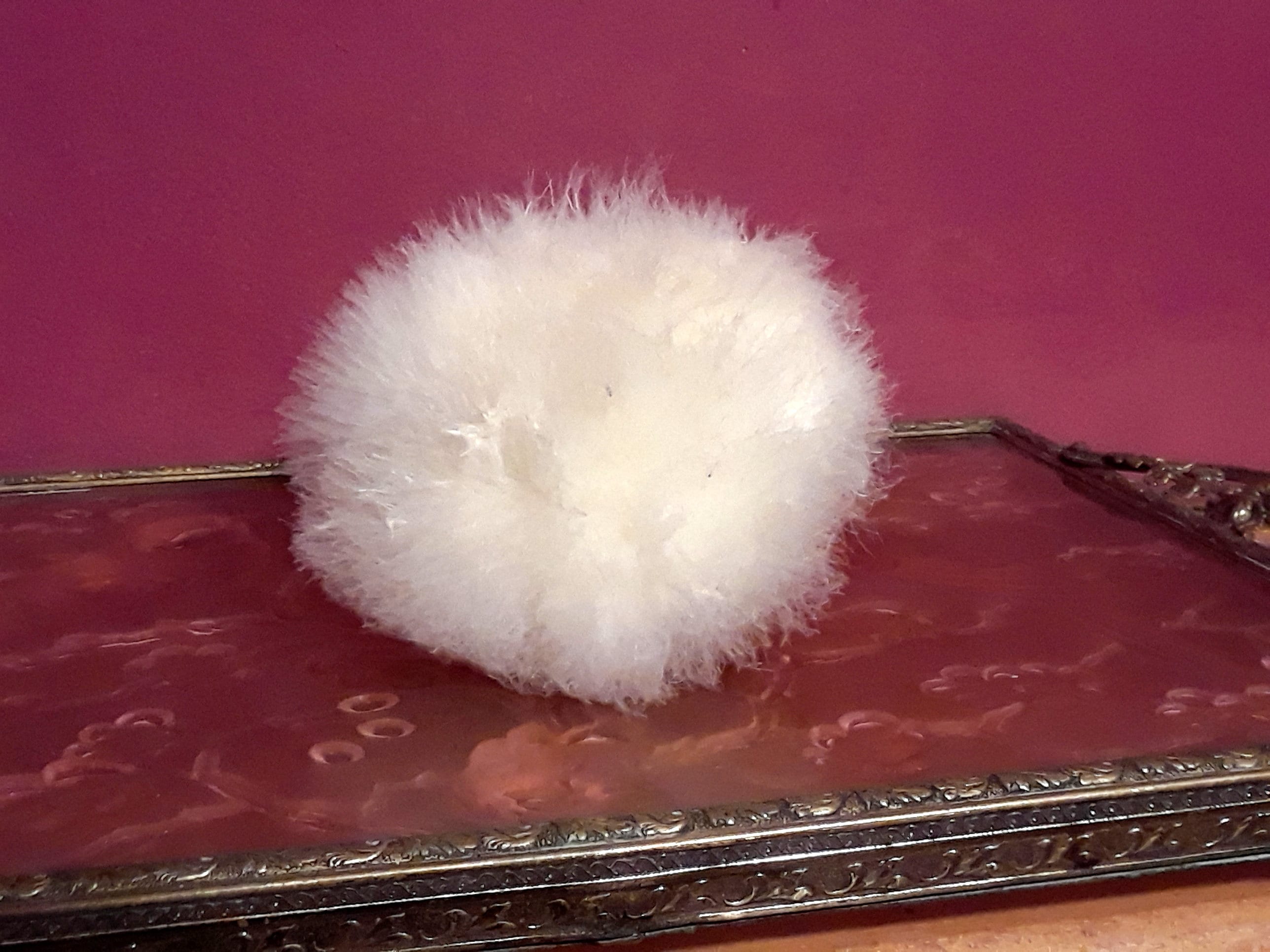 Antique Victorian Powder Puff Swansdown Feather 3 Pink Silk Cygne ...