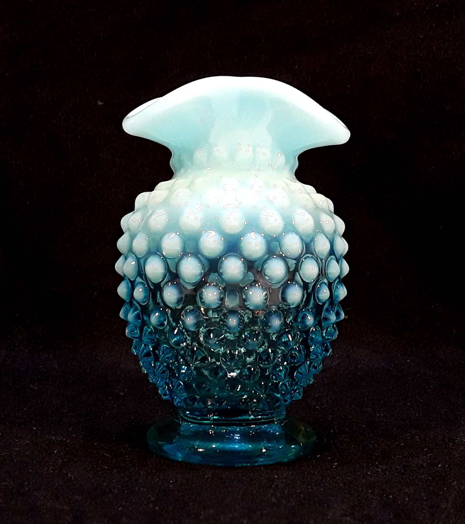 Antique Fenton Blue Opalescent Miniature Hobnail Bud Vase - Etsy