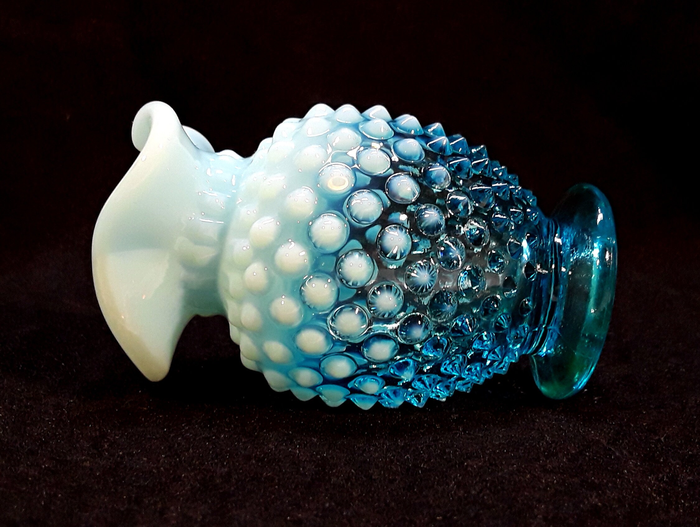 Antique Fenton Blue Opalescent Miniature Hobnail Bud Vase - Etsy