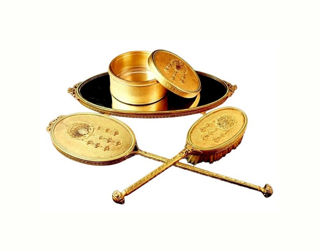 Antique Apollo Studios Vanity Set: 1920s Art Deco, Gilded Metal - Etsy