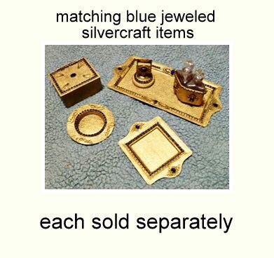 Antique Jeweled Vanity Tray Silvercraft 1920s Rectangular Blue - Etsy