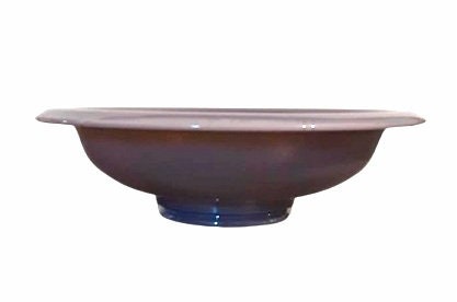 Antique Cambridge Helio Glass Console Bowl With Silver Plate Pierced ...