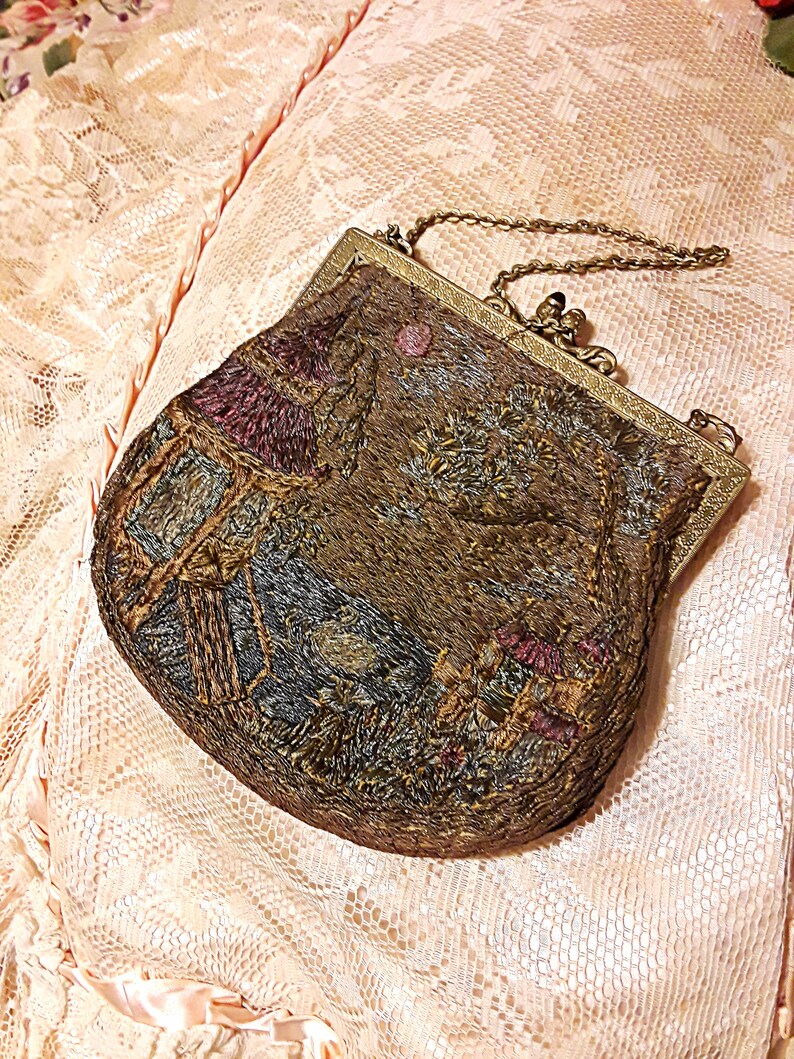 Antique Jeweled Frame Purse Art Deco 1920s Jewels Chinese Metallic ...