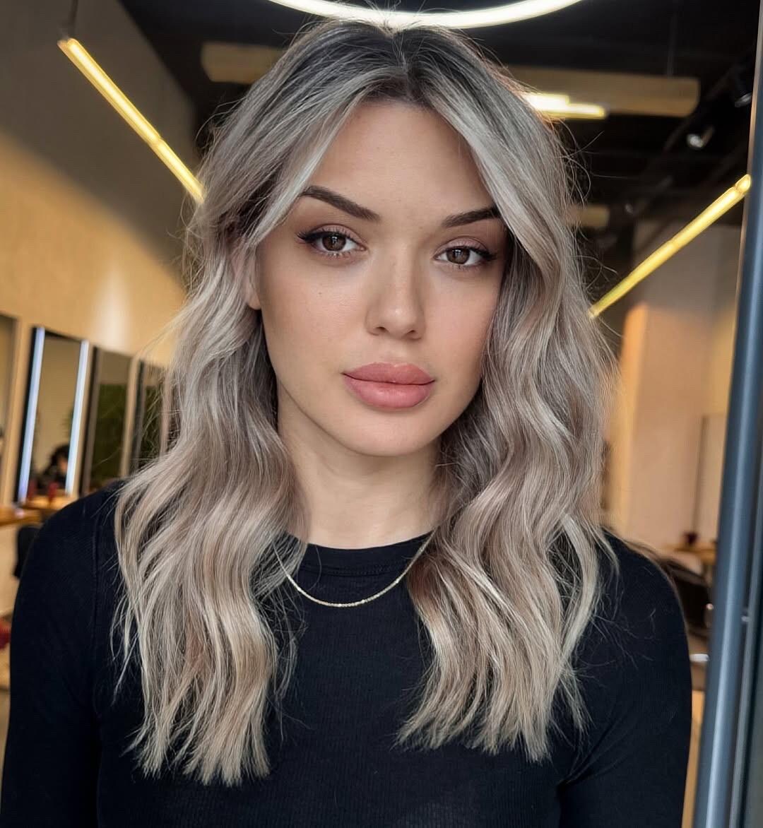 Vanilla Ash Blonde Rooty Balayage 100% Virgin Premium Human Hair Lace ...