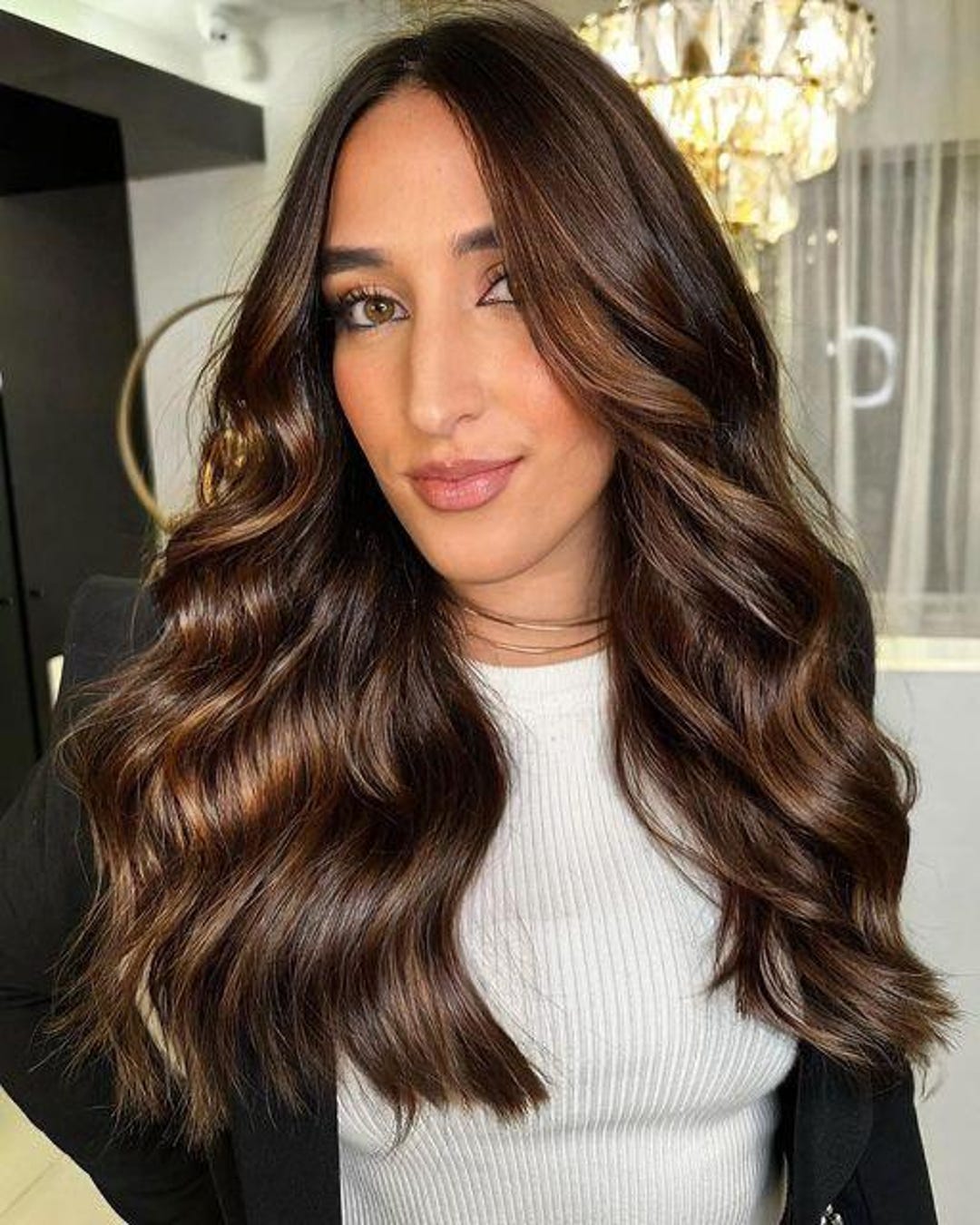 20 Chocolate Brown Warm Caramel Color Melting Delicate Auburn Balayage ...