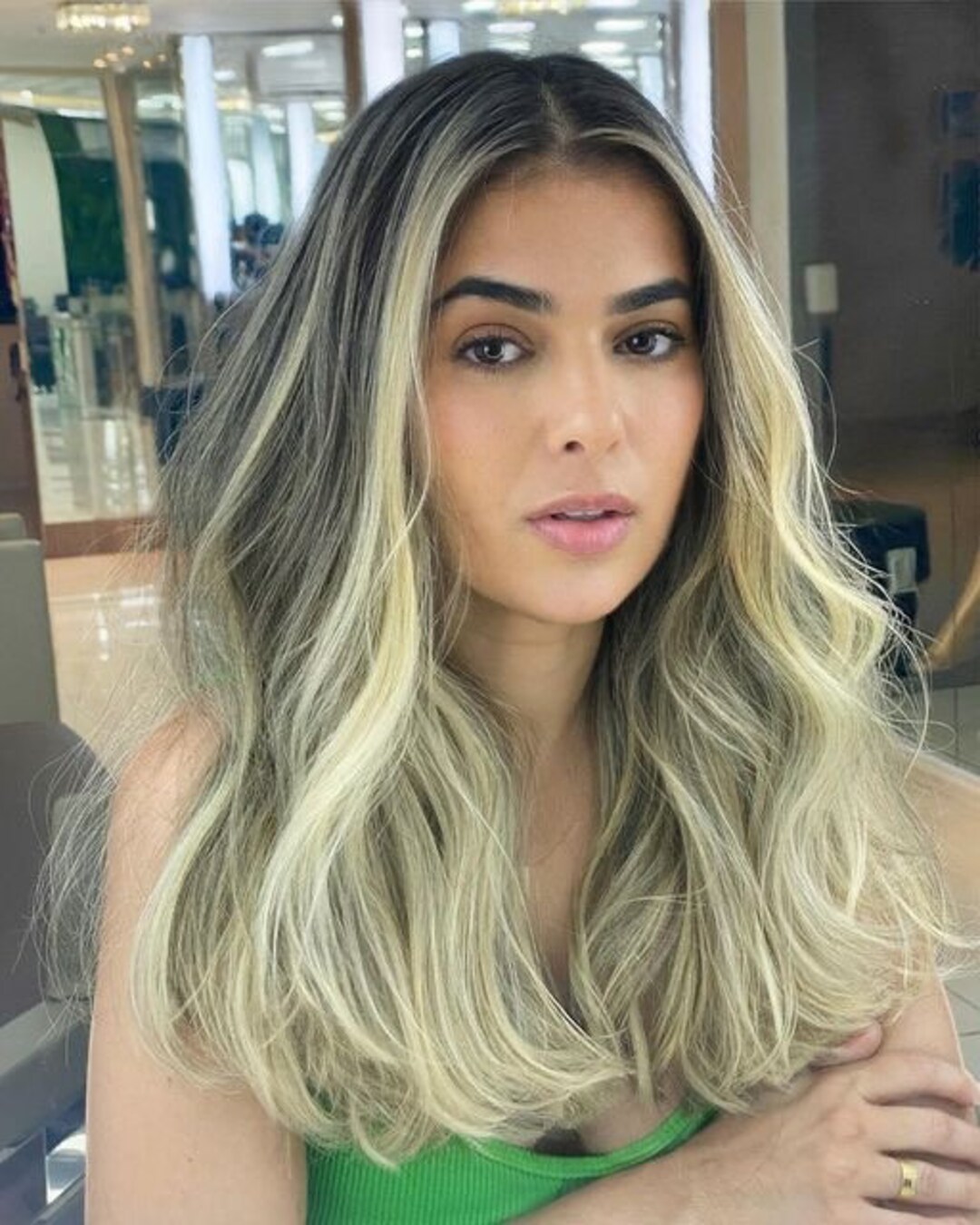 18 Ash Blonde Rooty Balayage Hair Wig 100% Virgin Premium Human Hair ...