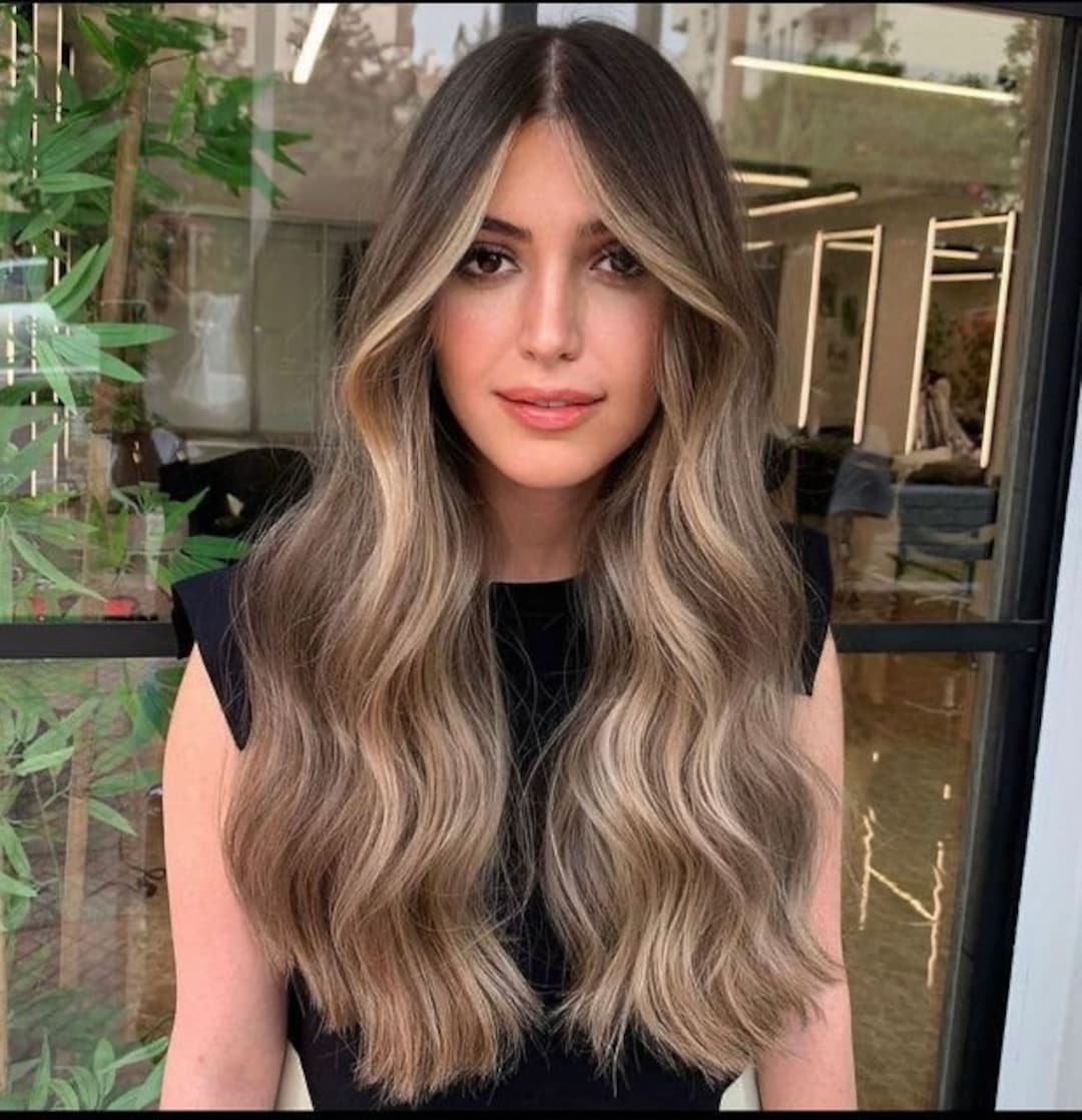 Dark to Light Brown Blonde Balayage Wavy Wig / Bold Face Framing ...