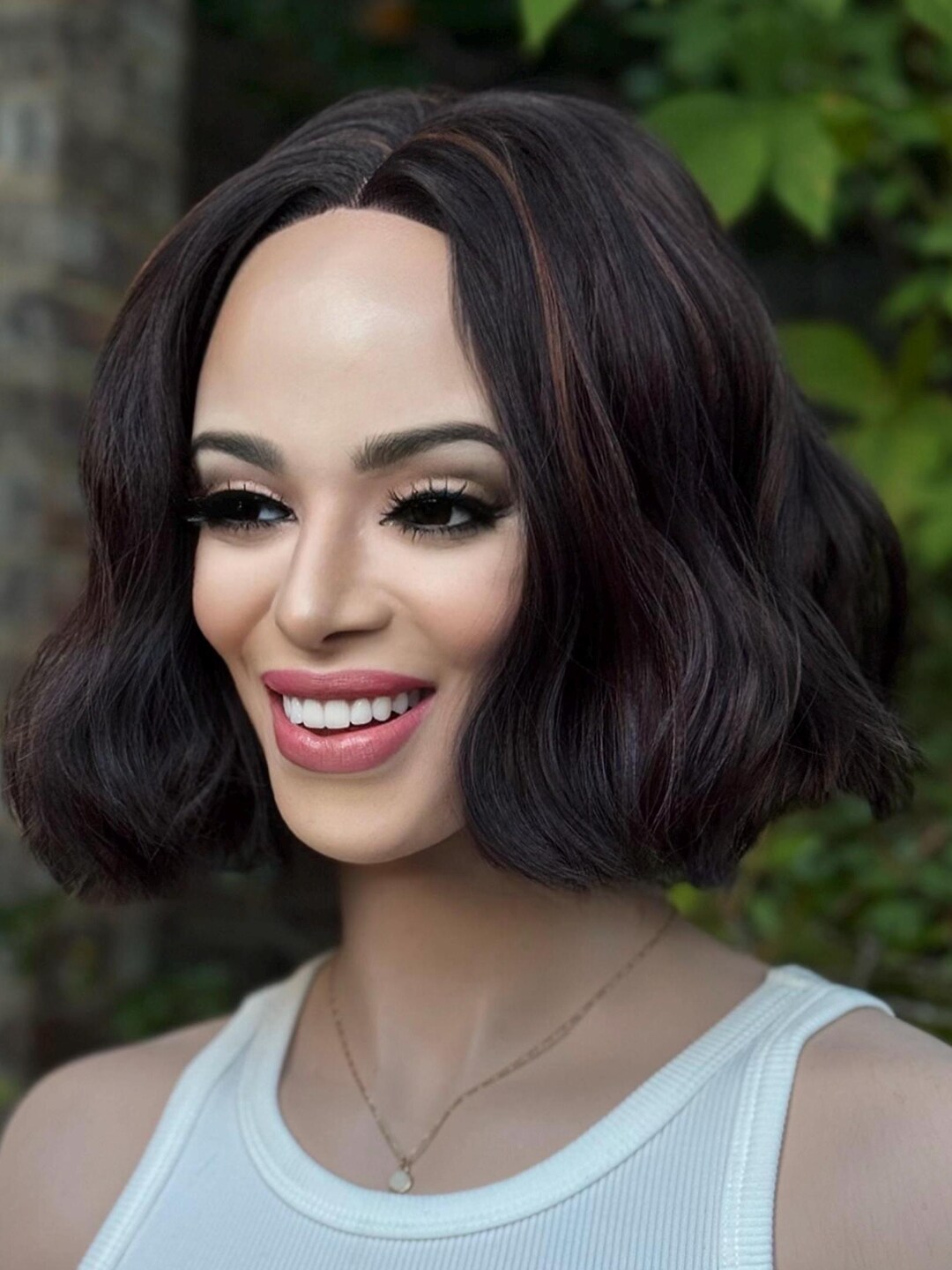 CARBON COPY | Human Hair Blend Lace Front Wig | Dark Brunette Brown ...