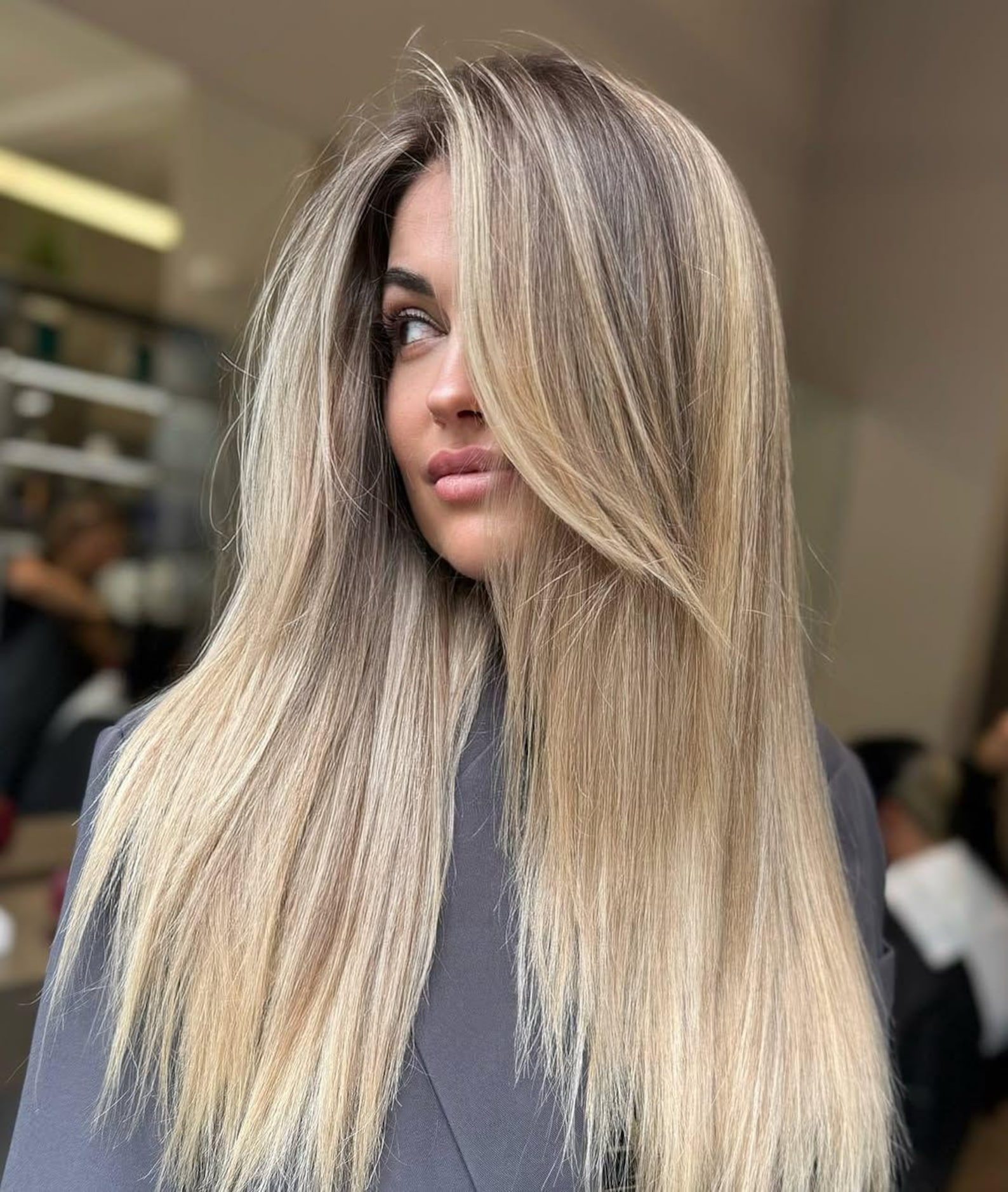 20” Ash Blonde Rooty Balayage Hair Wig 100% Virgin Premium Human Hair ...