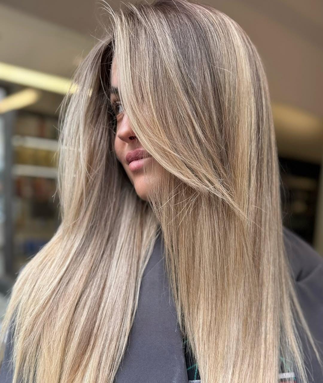 20” Ash Blonde Rooty Balayage Hair Wig 100% Virgin Premium Human Hair ...