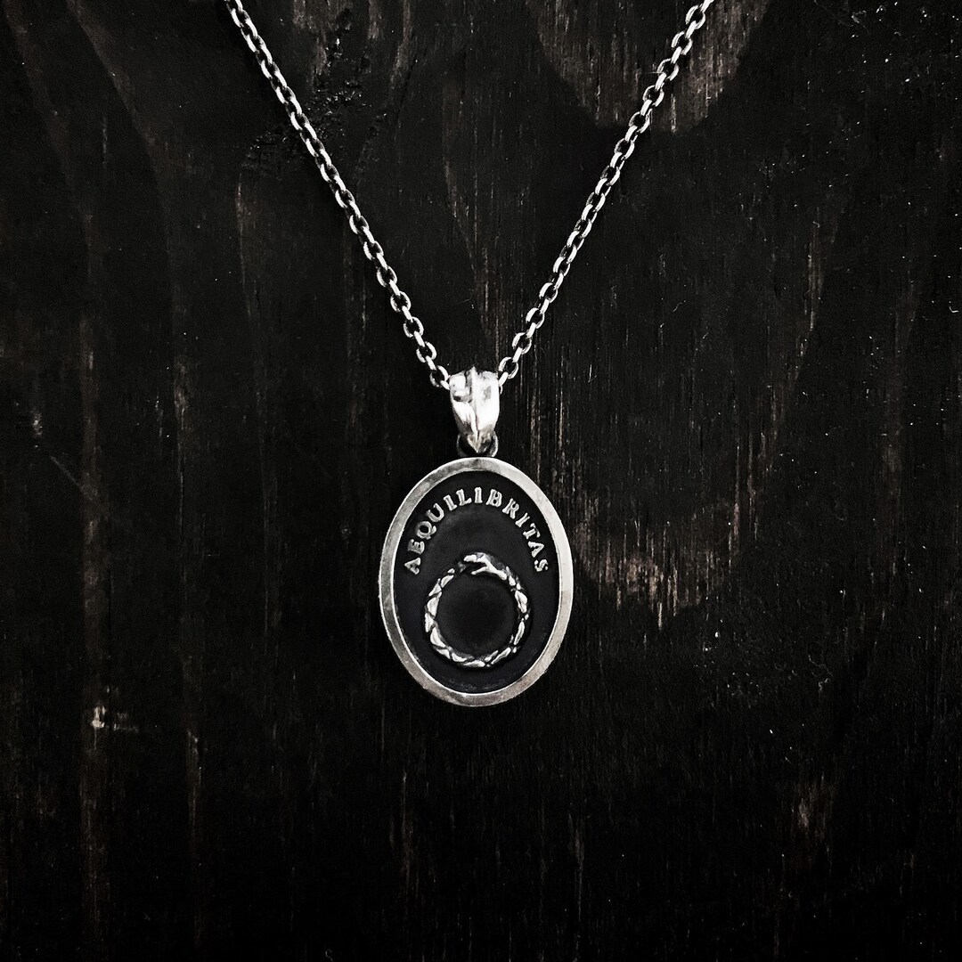 Remains Jewelry - Aequilibritas Necklace Pendant Equilibrium Ouroboros ...