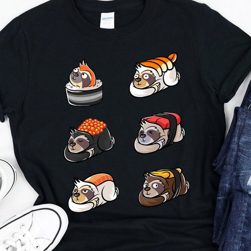 Sushi Lover Gift Sushi T-shirt Funny Sushi Roll Shirt Kawaii - Etsy