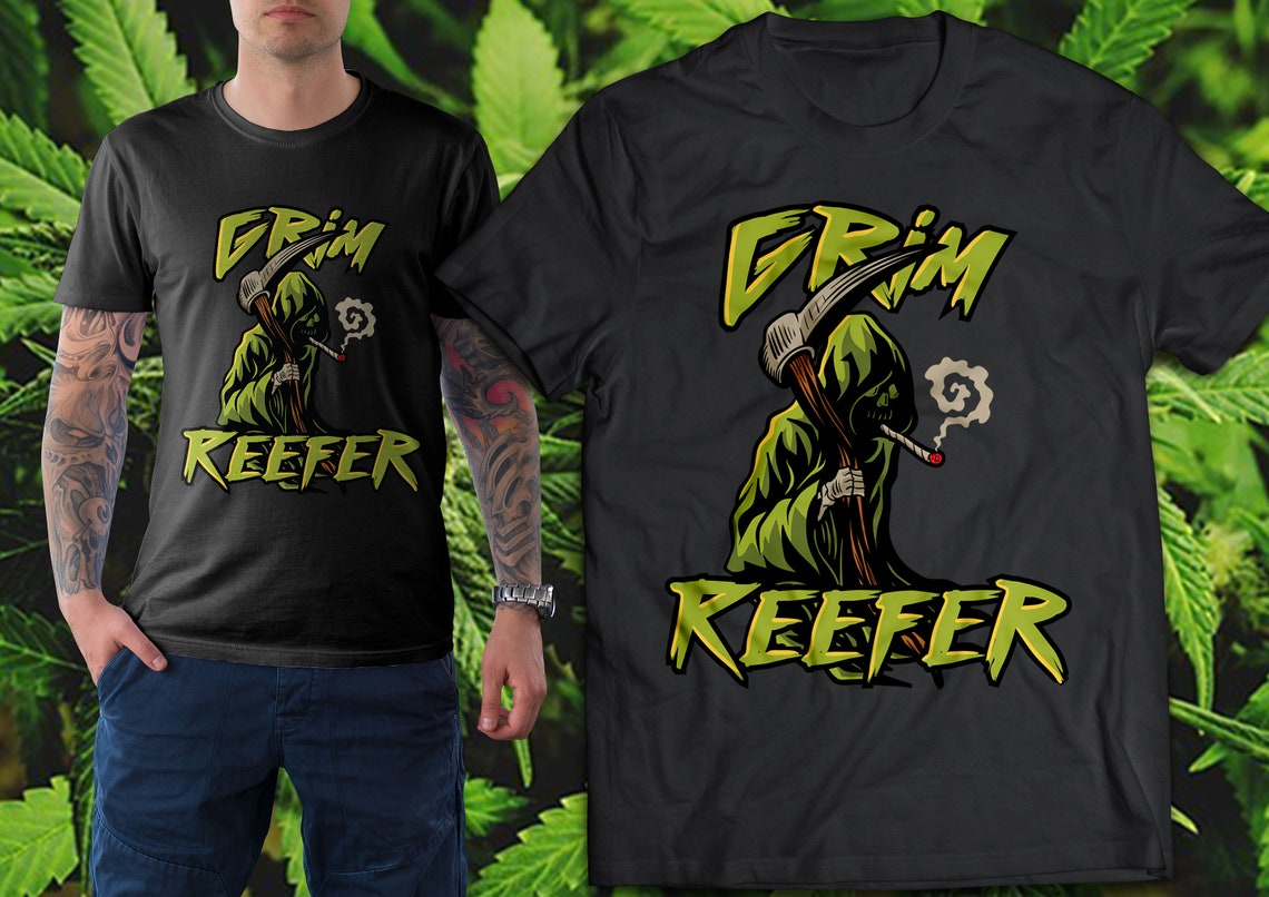 Grim Reefer Grim Reaper Smoking Weed Marijuana THC | Etsy