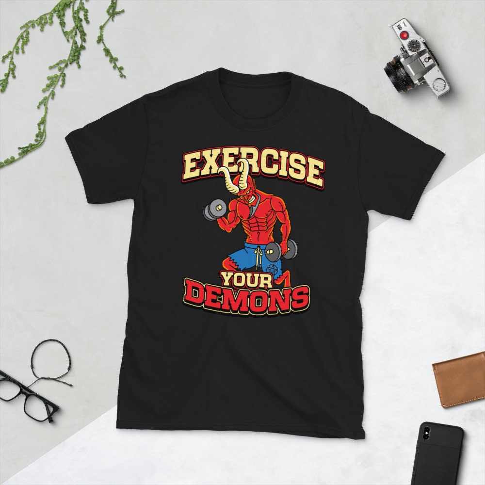 Funny Satan Gym Workout Exercise Your Demons Devil | Etsy