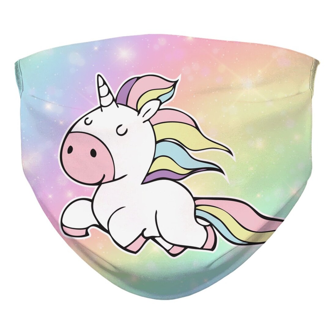 Cute Unicorn Unicorns Rainbow Magical Sublimation Face Mask Mouth Nose ...