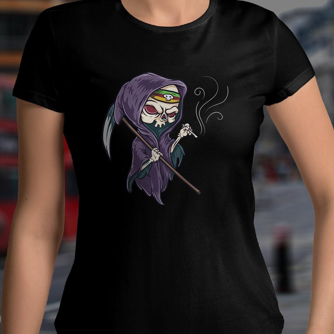Grim Reefer Grim Reaper Smoking Weed Marijuana THC Cannabis Stoner ...