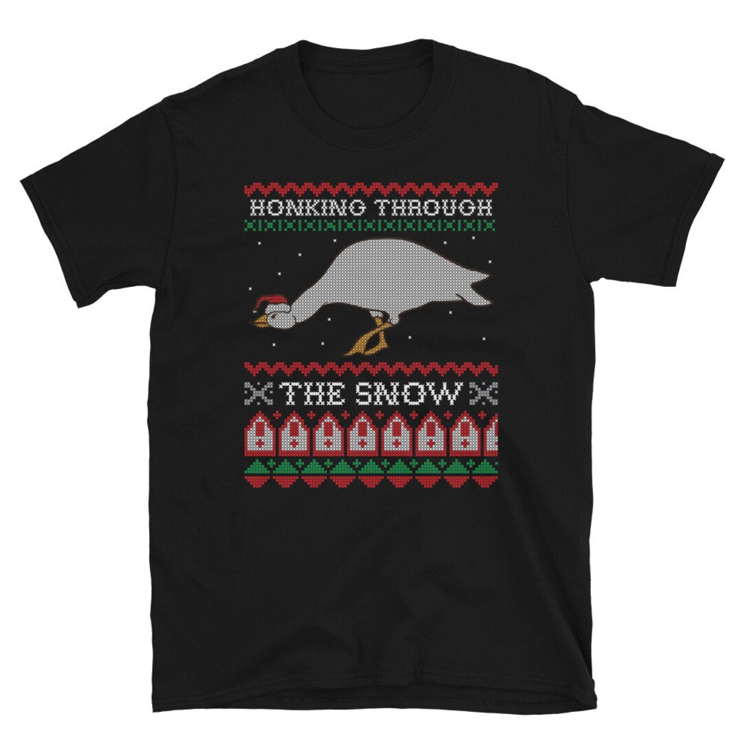 Honking Through the Snow Ugly Christmas Sweater Honk Goose Game Meme ...