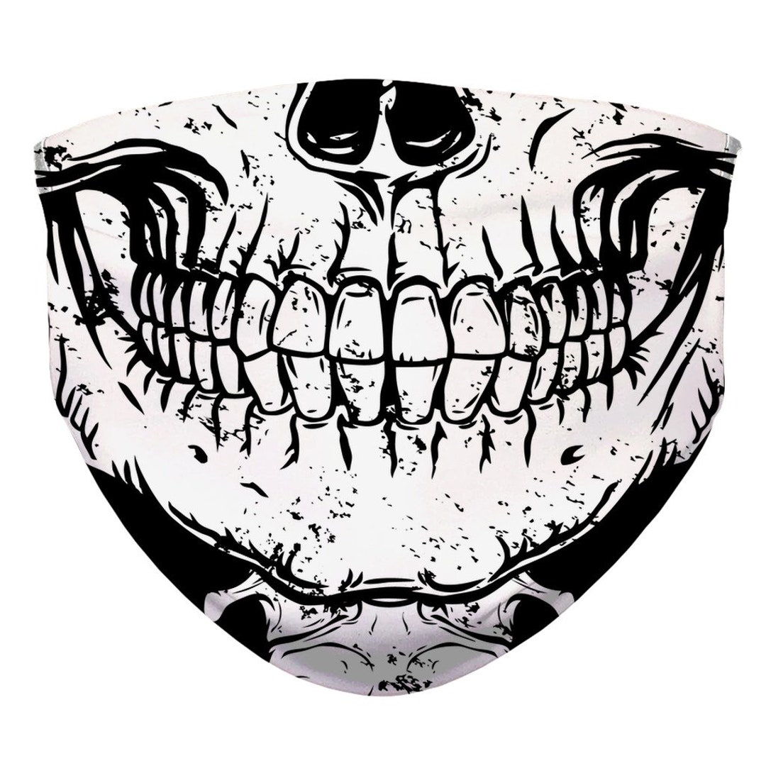 Skull and Crossbones Evil Face Skeleton Monster Sublimation Face Mask ...