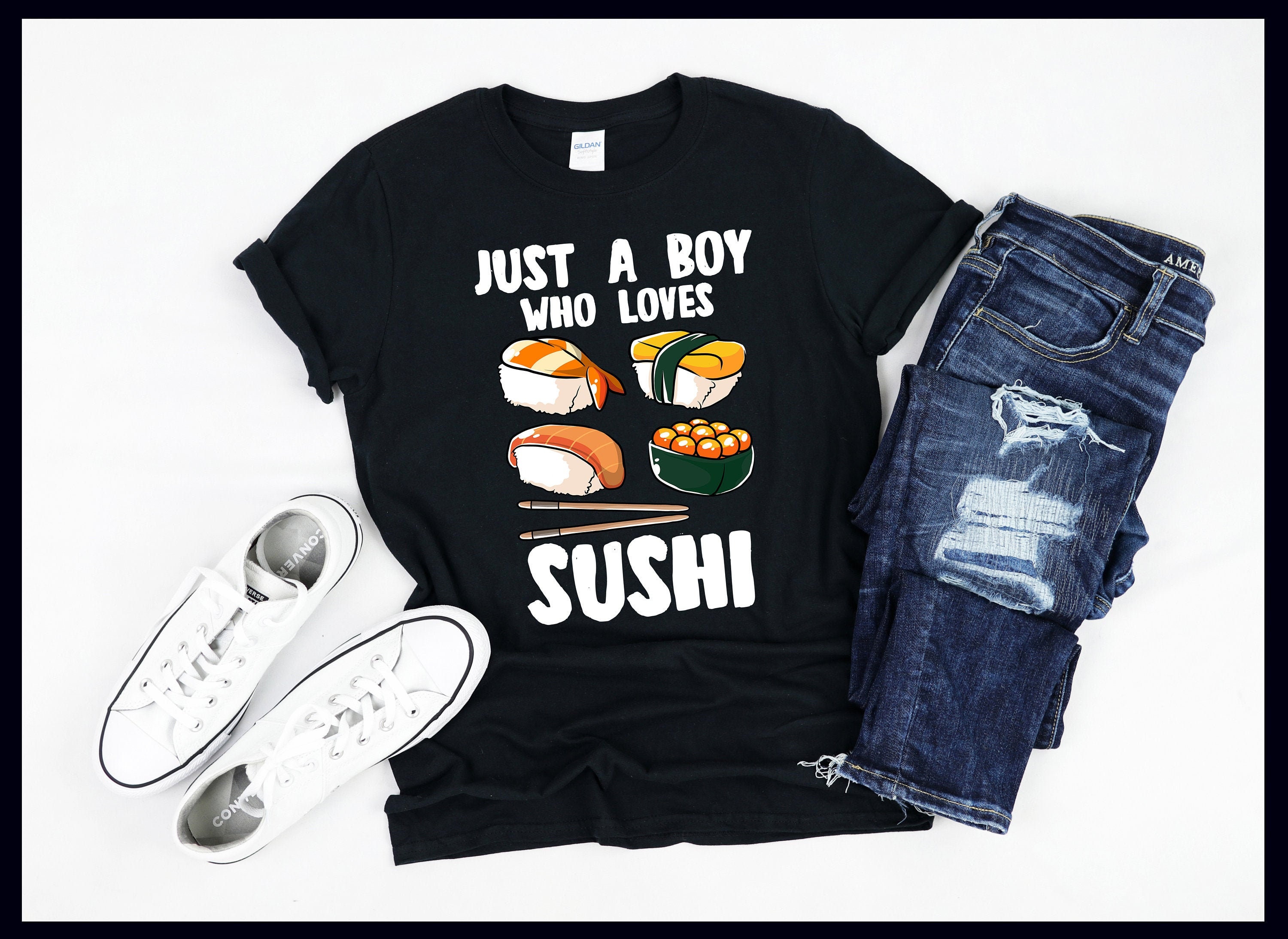 Sushi Lover Shirt Just A Boy Who Loves Sushi Funny Sushi - Etsy UK