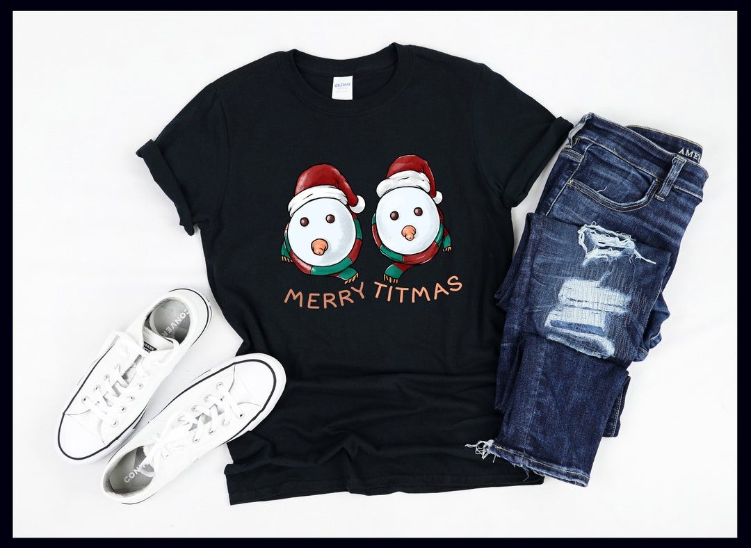 Merry Titmas Snowman Boobs Christmas Boobies Frosty Winter Joke T-shirt ...
