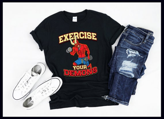 Funny Satan Gym Workout Exercise Your Demons Devil | Etsy