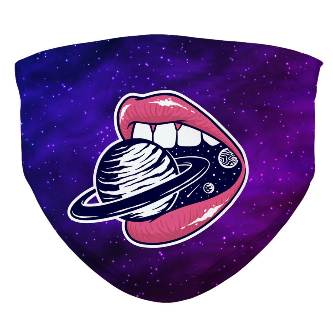 Sexy Lips Bite the Planet Saturn Space Galaxy Pattern Futuristic ...