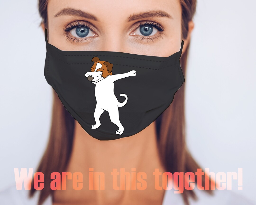 Dabbing Jack Russell Terrier Dab Dance Dog Lover Sublimation Face Mask ...