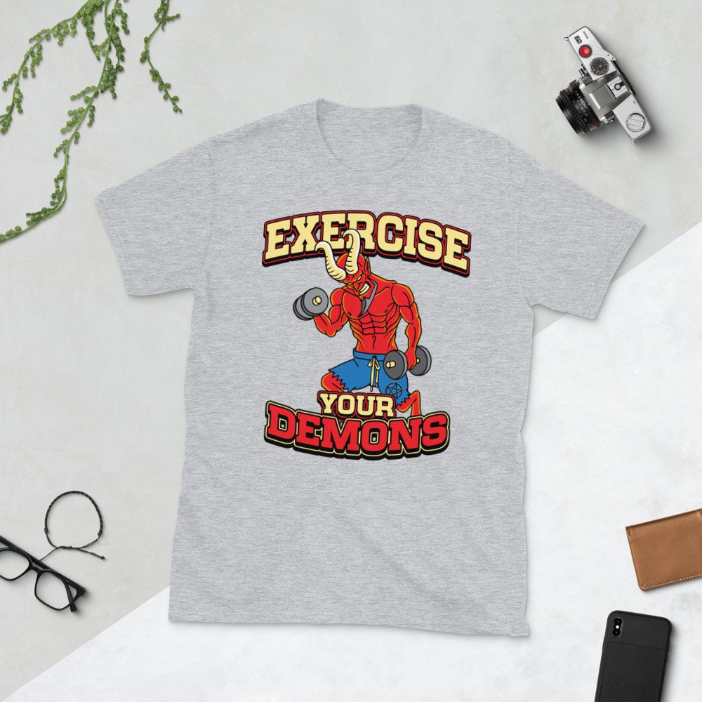 Funny Satan Gym Workout Exercise Your Demons Devil | Etsy