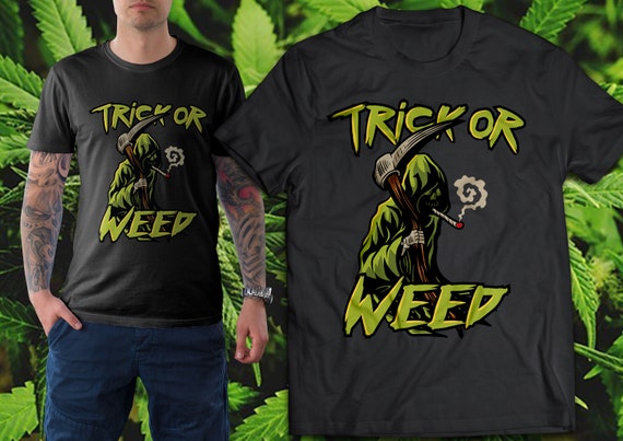 Trick or Weed Grim Reaper Smoking Weed Marijuana - Etsy