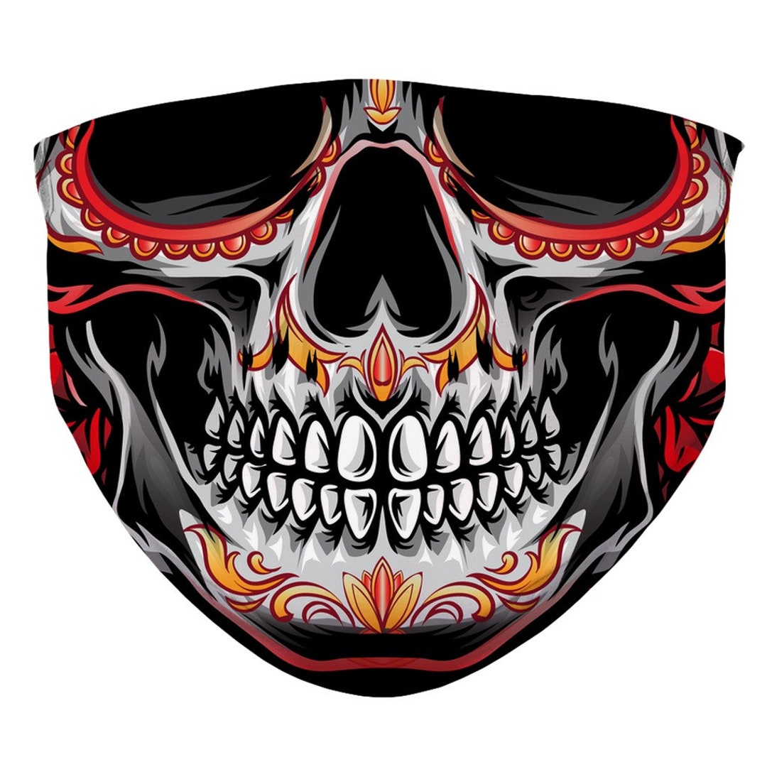Sugar Skull Mexico Mexican Skeleton Dia De Los Muertos Sublimation Face ...