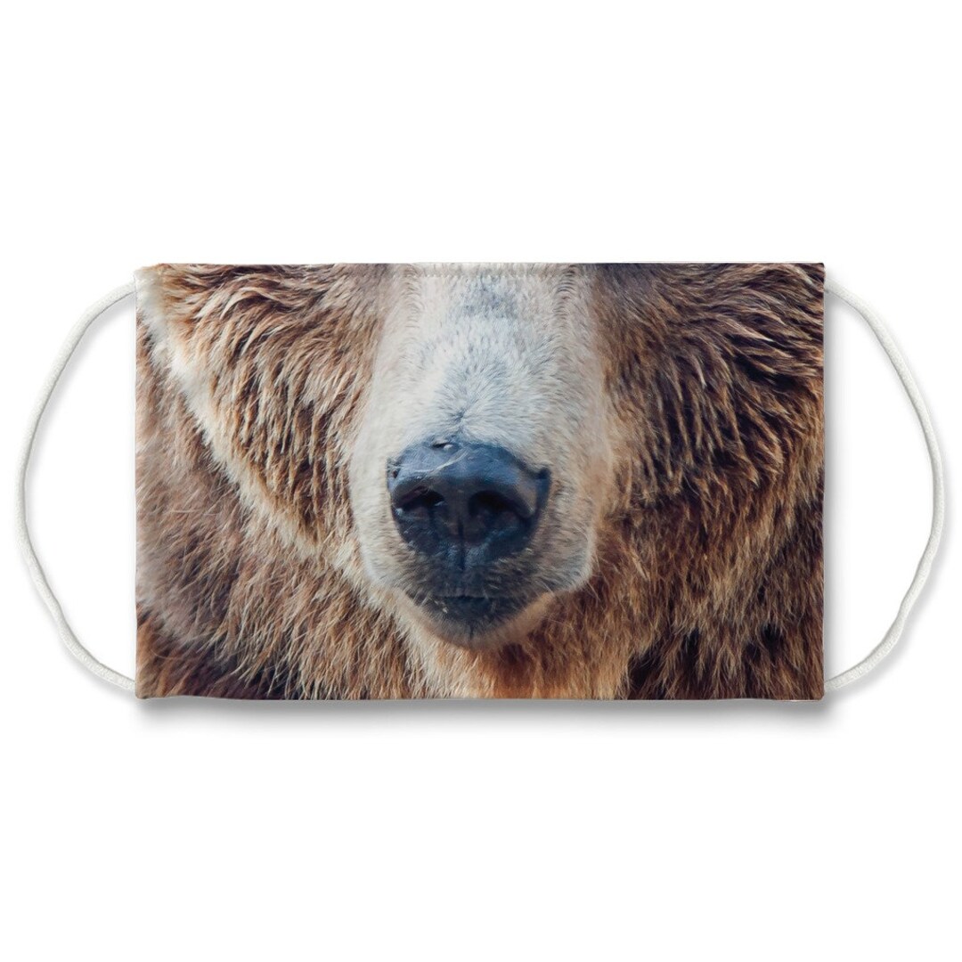 Brown Bear Face Mask Grizzly Bear Wild Animal Wild Animal Sublimation ...