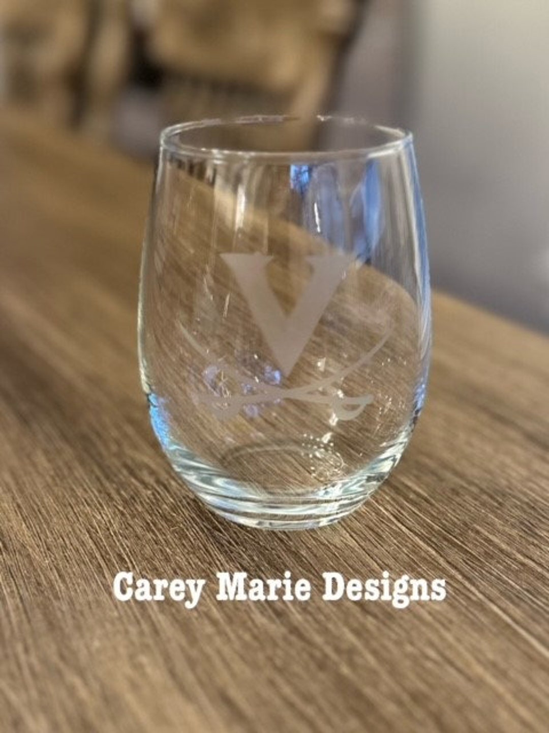 UVA Wine Glass, Etched Glass, Etched Wine Glass, Virginia Wine Glass ...