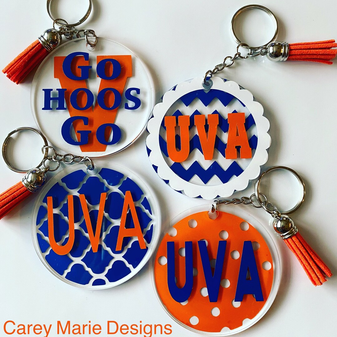 UVA Keychain, UVA, Acrylic Keychain, Uva Gift, Uva Accessory, Wahoo ...