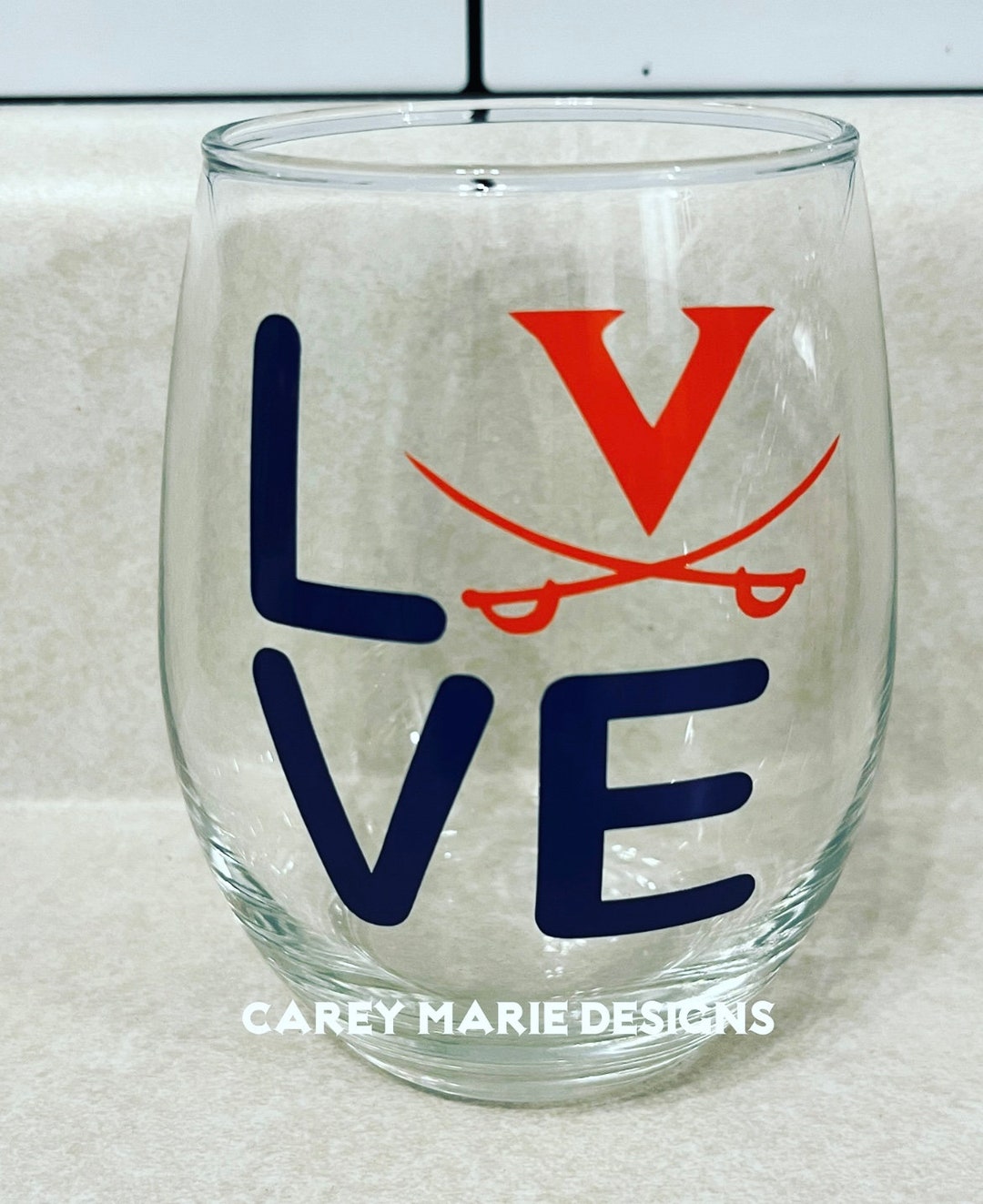 Uva Wine Glass, Virginia, Uva, Wahoo, Wahoowa - Etsy